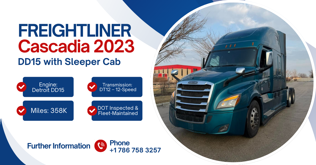 2023 Freightliner Cascadia 126 – DD15 Gen 5 / DT12 / APU